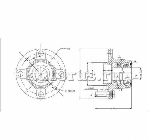 Ступица задняя в сборе lr kia spectra/shuma/sephia