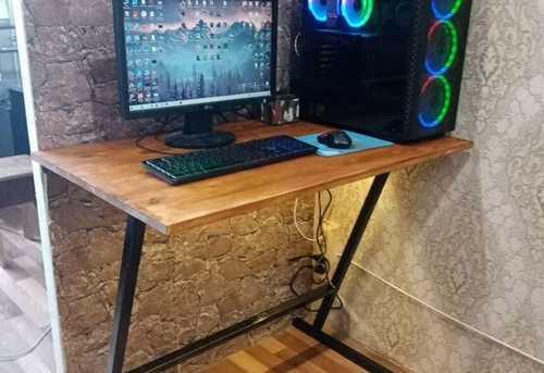 Компьютерный стол лофт из массива дерева