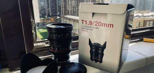 Samyang 20mm t1.9 полный кадр