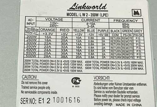 Блок питания LinkWorld LW2-350W (LPE)