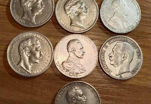 Монеты Германии серебро 3 марки