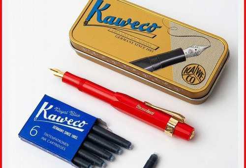 Набор ручка перьевая kaweco с клипом в футляре