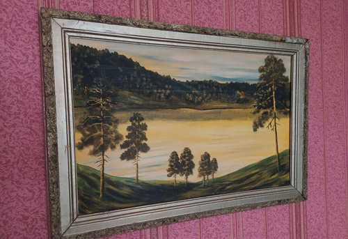 Картина маслом на холсте Озеро в Хакасии