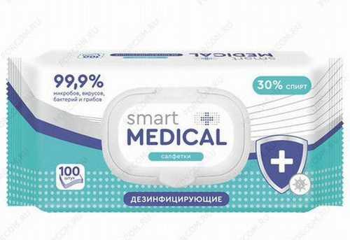 Дезинфицирующие салфетки smart medical спиртовые