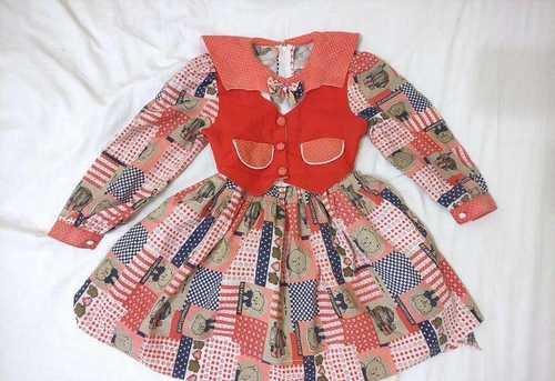 Винтажное нарядное платье для девочки 110-122 см