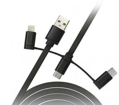 Дата-кабель Smartbuy USB - 3 в 1 Micro+Type-C+8 pi