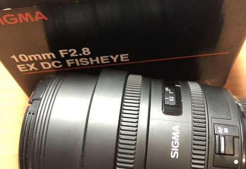 Фотообъектив Sigma для Canon объектив 10мм F2.8