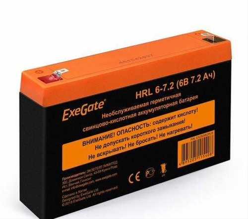 Аккумуляторная батарея ExeGate HRL 6-7.2 (6V 7.2Ah
