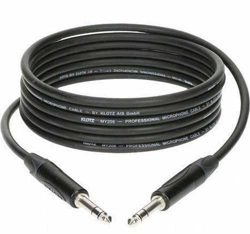 Klotz B4PP1-0500 кабель Jack stereo - Jack stereo, разъёмы Neutrik, 5 м
