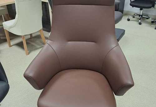Дизайнерское кресло коричневая кожа