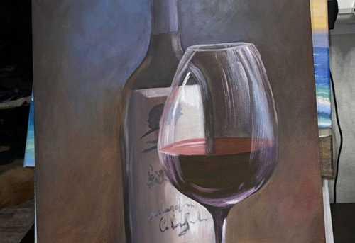 Картина маслом вино