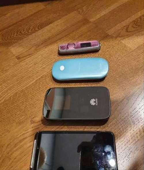 Телефон HTC, мобильный роутер Huawei, MP3 плеер