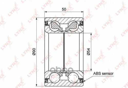 Подшипник ступицы задний с ABS (50x53,5x90) под