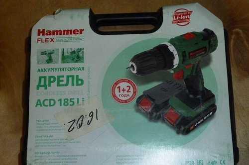 Аккум.дрель Hammer Flex ACD180Li 18В 2x1.5Ач 10мм