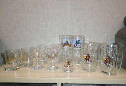 Брендовые стаканы для виски,коньяка,пивные кружки