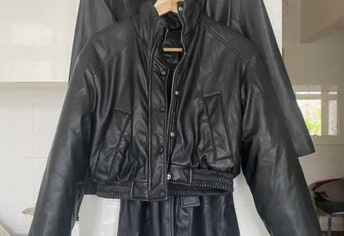 Кожаный плащ Zara и куртка bershka
