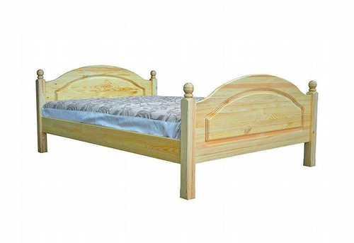 Кровать 2-14 лотос, высокое изножье, Сосна натурал