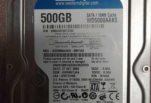 1 HDD WD 5000aaks (500Gb) б/у