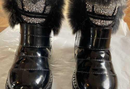 Сапоги ботинки для девочки с мехом 28 размер
