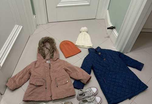 Парка Zara 3-4 года, пальто Италия+обувь и шапки