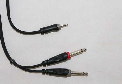 Новый аудио кабель Roxtone (mini-Jack–2хJack) 2 м