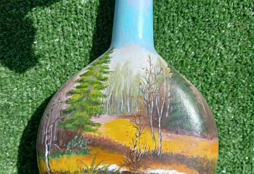 Бутылка стеклянная ручная художественная роспись
