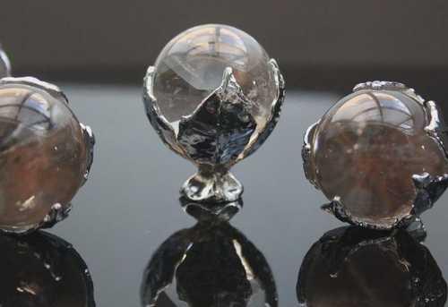 Ручки-шары из полудрагоценных камней и латуни
