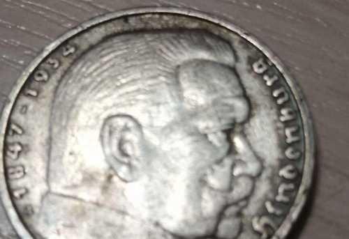 Монета 5 марок 1935 г