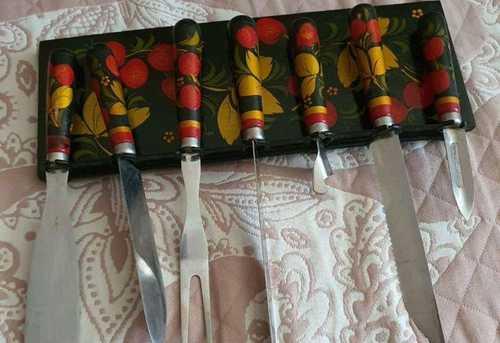 Набор кухонных ножей СССР Хохлома ретро