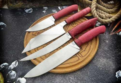 Набор из 4-х кухонных ножей кованая сталь Х12мф