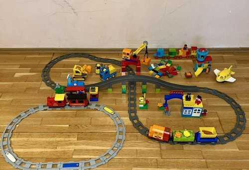 Lego duplo поезда, стройка и аэропорт