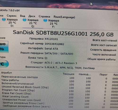 Ssd накопитель 256гб SanDisk 2.5