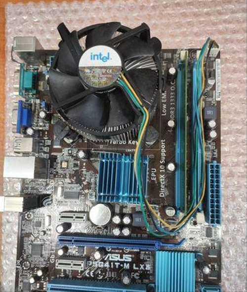 Комплект S775 MB + CPU +RAm + COOler