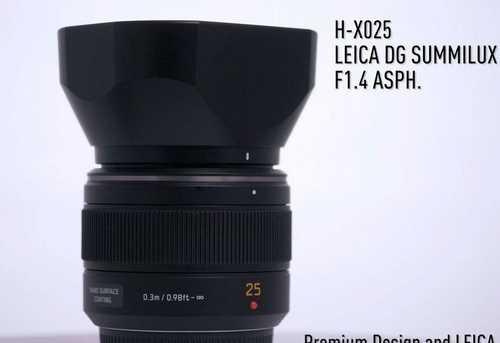 Объектив Panasonic 25 mm f/1.4 (H-XA025E) Leica DG