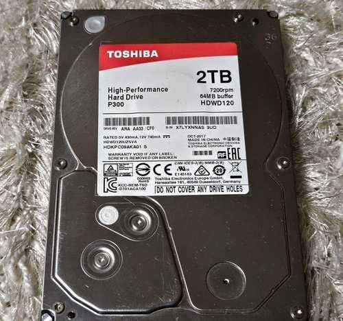 Жесткий диск Toshiba P300 2TB (HDD, SATA III, 3.5"