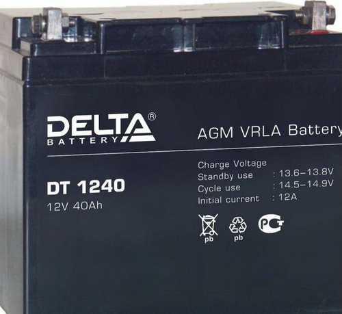 Аккумулятор Delta DT1240 (40 А\ч, 12В) свинцово- к