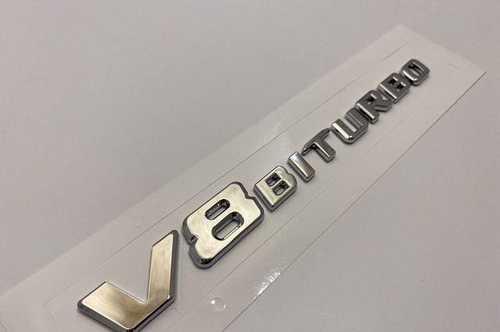 Шильдик v8biturbo на крылья new шрифт