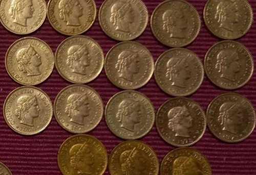 Монеты Швейцарии 5 раппенов