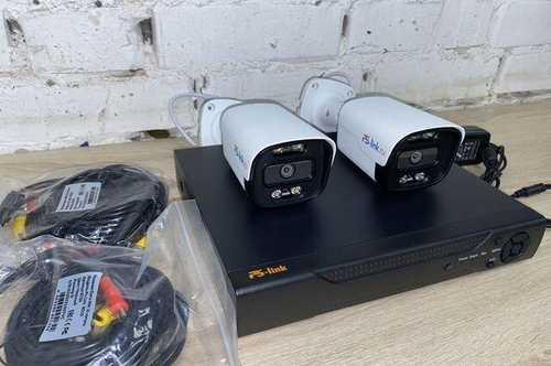 Комплект видеонаблюдения на 2 камеры с LED и ик