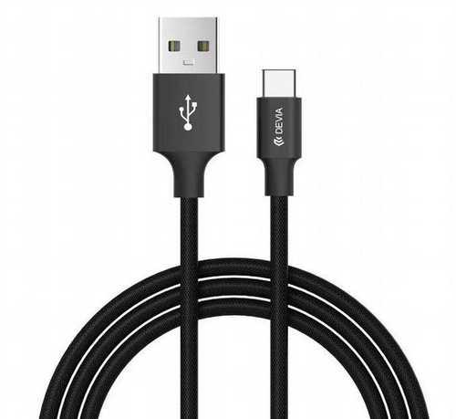 Кабель Devia Pheez USB Type-C, 1 м, черный