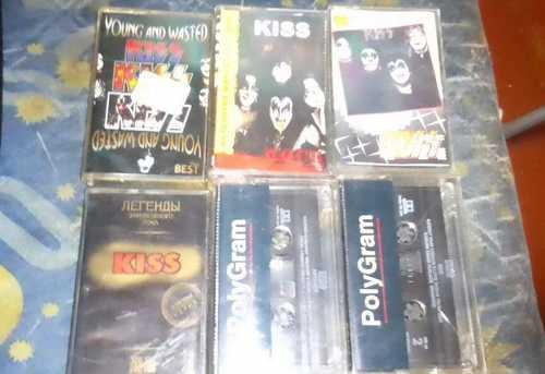 Аудиокассеты Kiss & iron maiden 9шт