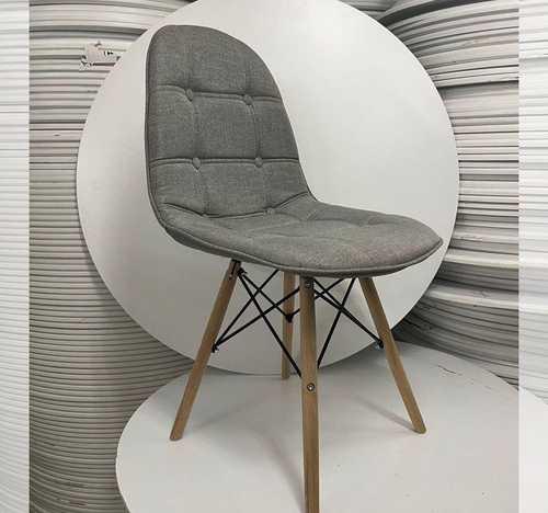 Стул кухонный мягкий Eames (Ткань) серый