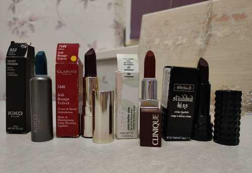 Помады Clarins, Kiko, KVD, Clinique