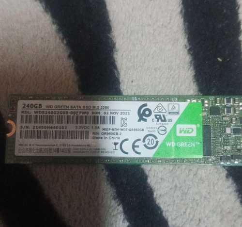 Ssd wd green 240 gb