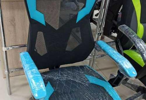 Кресло игровое с подставкой Ninja-17, синее