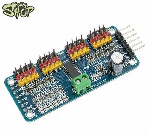 16-канальный 12-битный модуль PWM/Servo Driver-I2C