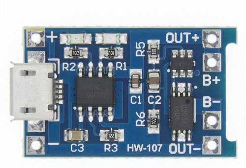 Плата TP4056 5V 1A Micro USB Type-C Зарядное 18650