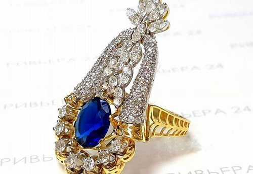 Золотое кольцо с бриллиантами и муассанитами 500 п