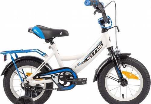 Велосипед sitis pams 12" (2023) White-Blue Mos397