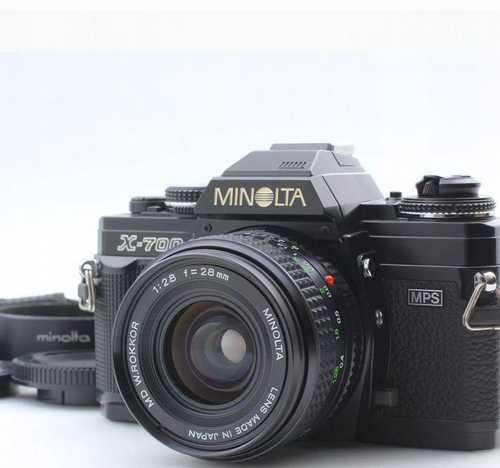 Minolta X-700 black SLR   MD Rokkor 28mm f/2.8